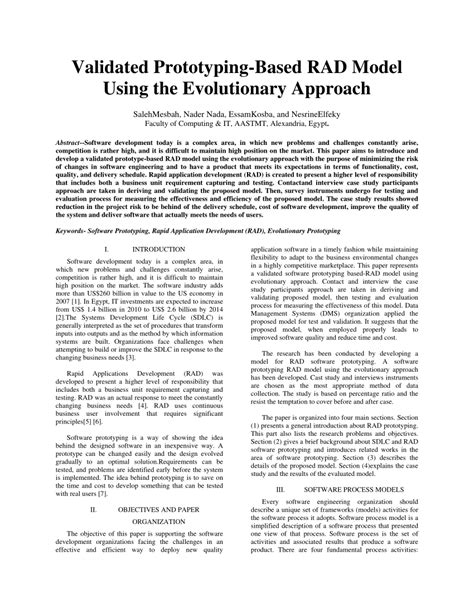 PDF Validated Prototyping Based RAD Model Using The Evolutionary Approach