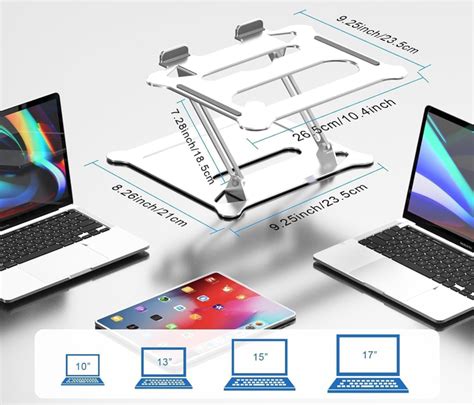 Підставка для ноутбука Eleuth складна вентильована з регульованим кутом нахилу сумісна з