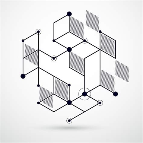 Premium Vector Vector Of Abstract Geometric D Cube Pattern And Black And White Background