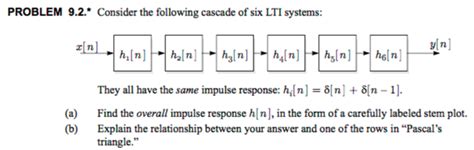Solved Consider The Following Cascade Of Six LTI Systems Chegg Com
