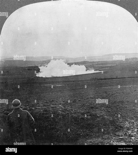 WORLD WAR I LAND MINE NA French Mine Exploding Under A German Trench During World War I