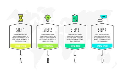 4단계 레이블이 있는 벡터 인포그래픽 선 템플릿입니다 다이어그램 비즈니스 웹 프리젠 테이션 순서도 타임 라인 콘텐츠 수준 차트에 사용 0명에 대한 스톡 벡터 아트 및 기타