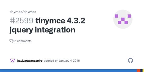 Tinymce 432 Jquery Integration · Issue 2599 · Tinymcetinymce · Github