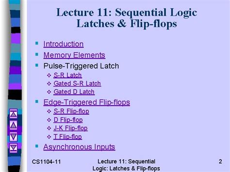 flip flops lecture 11 sequential logic latches flipflops