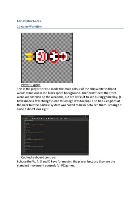2d Game Workflow Docx Computer Animation Computer Software And