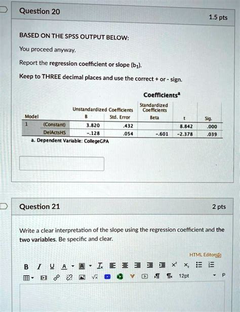 Solved Based On The Spss Output Below You Proceed Anyway Report The