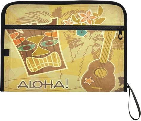 Retro Beach Expanding File Folder For Documents A4 Letter Size Accordion File Organizer With