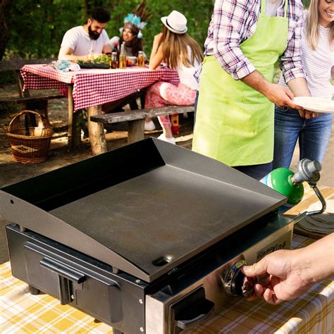 Flat Top Portable Propane Cast Iron Grill Griddle Flame King