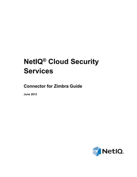 Netiq Cloud Security Services Connector For Zimbra Guide