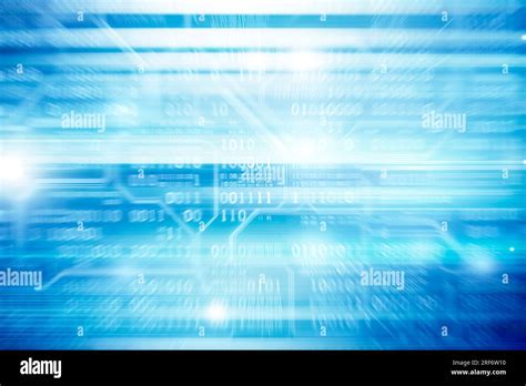 Shiny Blue Coding Background Matrix Style Binary Background With Falling Number Technology