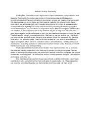 PSY 202 Module 6 Personality Pdf Module 6 Activity Personality The