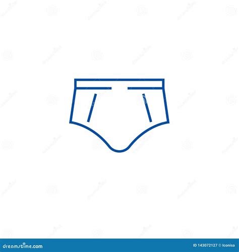 Brief Underpants Line Icon Concept Brief Underpants Flat Vector Symbol Sign Outline