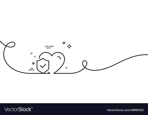 Life Insurance Line Icon Health Coverage Sign Vector Image