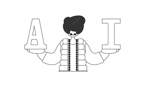 Premium Vector He Grasps The Ai Letters Inspired By Artificial