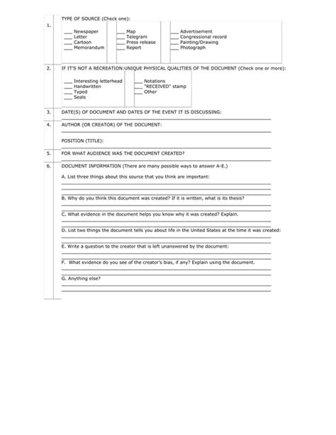 Interpreting Primary Sources Doc