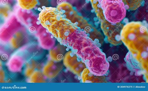 Microscopic View Of Clostridium Botulinum Bacteria Ai Generated Stock Illustration