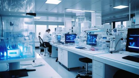 Premium AI Image Pharmaceutical Laboratory With People Manufacturing Of Medicine Background