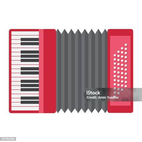 아코디언 플랫 아이콘 음악 악기 소리 기호 벡터 그래픽 흰색 배경 Eps 10에는 다채로운 솔리드 패턴 Classical Concert에 대한 스톡 벡터 아트 및 기타