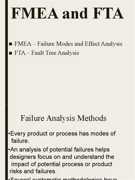 Unit 3 Fmea And Fta Pdf Analysis Safety