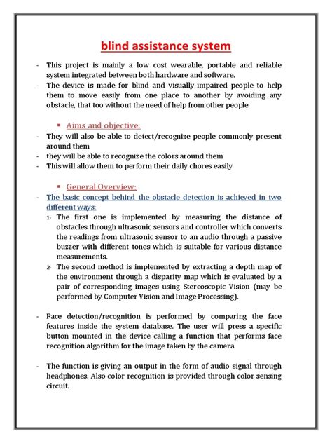 Blind Assistance System Pdf