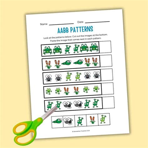 Leaping Into Learning Printable Frog Aabb Pattern Worksheets Leaping Into Learning Printable Frog Aabb Pattern Worksheets