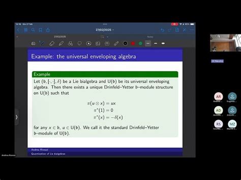 Free Video Quantization Of Lie Bialgebras From Prague Mathematical Physics Seminar Class Central