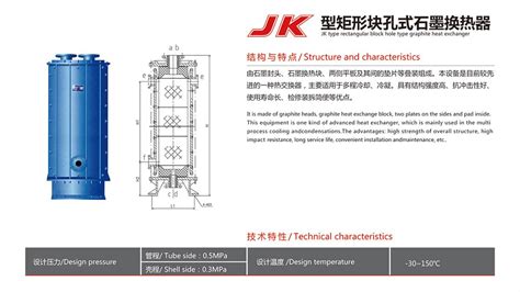 Jk矩型块孔式石墨热换器 换热器 碳能科技 事业部与产品 山东赫达集团股份有限公司