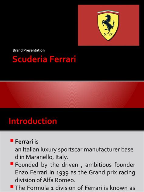 Ferrari Bran Image Pdf Formula One World Auto Racing Series