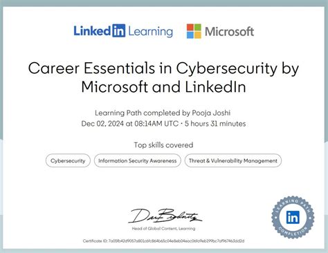 Pooja Joshi On Linkedin Cybersecurity Microsoft Linkedinlearning