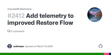 Add Telemetry To Improved Restore Flow Issue 2412 Microsoft