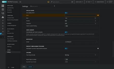 Syslog Configuration On Eset Sgbox Next Generation Siem And Soar
