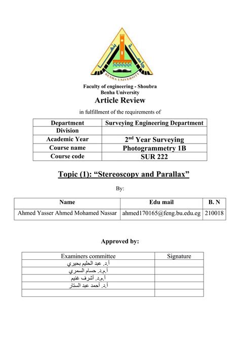 Photogrammetry Stereoscopy And Parallax Pdf