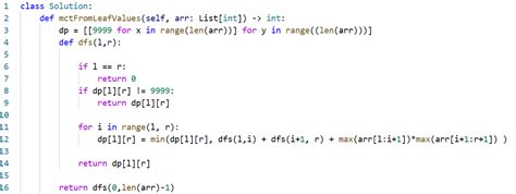 1130 Minimum Cost Tree From Leaf Values