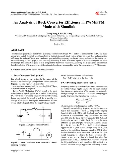 An Analysis Of Buck Converter Efficiency In Pwmpfm Mode With