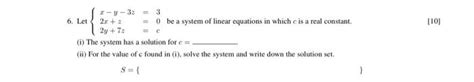 Solved I The System Has A Solution For C Ii For The Chegg
