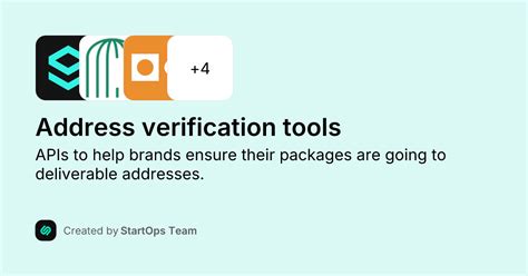 Address Verification Tools · Startops