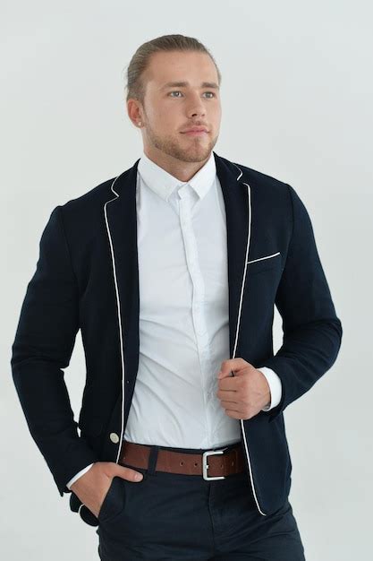 Premium Photo Portrait Of Handsome Young Man On White Background