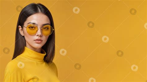 Стильный портрет молодой женщины в солнцезащитных очках Ozero российский фотосток