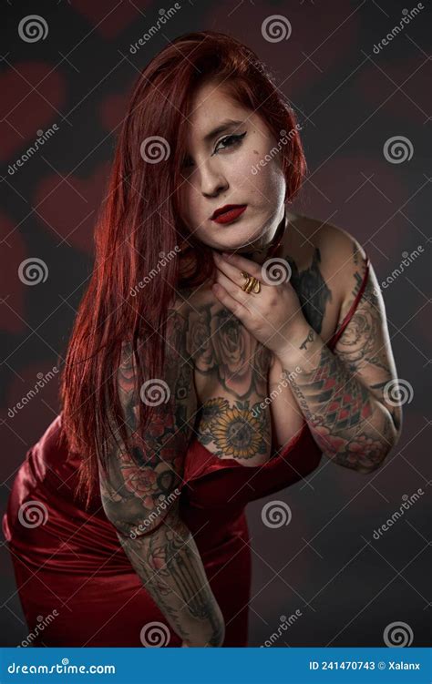 Redhead Plus Size Woman In Lingerie Stock Image Image Of Obesity