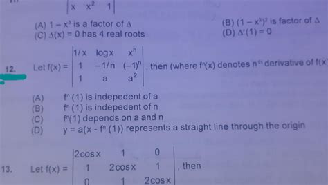 While Finding The Derivative By Differentiating Each Row Well Get Two Determinants With Value