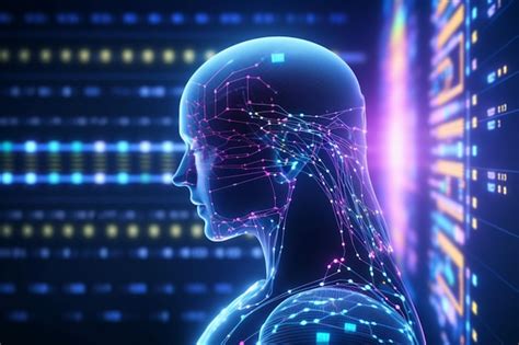 Premium Photo Artificial Intelligence Robot And Big Data Stream And Binary Data