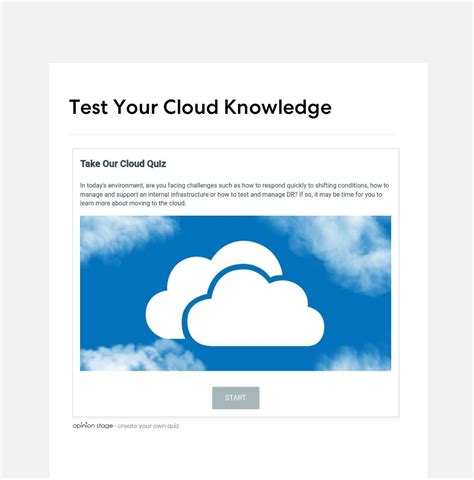 Quiz Test Your Cloud Knowledge