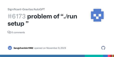 Problem Of “run Setup ” · Issue 6173 · Significant Gravitasautogpt