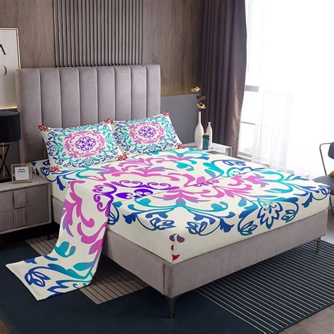 Yst Chic Flower Sheetsombre Floral Bedding Set Queenbohemian Flowers