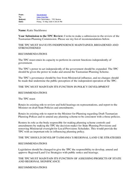 Fillable Online Katie Stackhouse Your Submission To The Tpc Review Fax Email Print Pdffiller