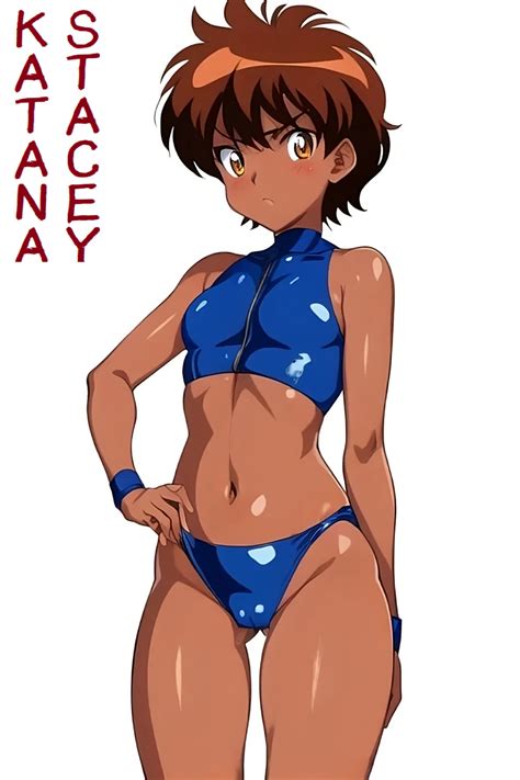Rule 34 1girls Ai Generated Angry Angry Face Blue Clothing Blue Crop Top Blue Latex Blue