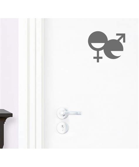 Унисекс Wc пиктограма за тоалетна от самозалепващо се фолио —