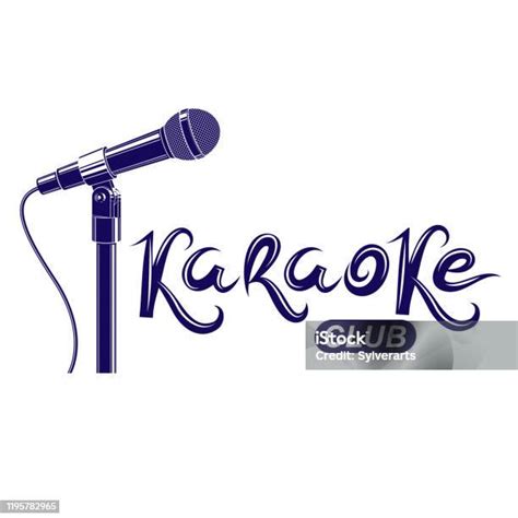 가라오케 클럽 레터링 나이트 클럽 파티 초대 벡터 엠블럼 무대 마이크 오디오 장비를 사용 하 여 만든 나이트클럽에 대한 스톡 벡터 아트 및 기타 이미지 Istock