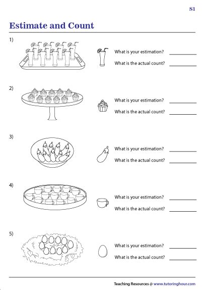 Estimate And Count Worksheet Grade 1
