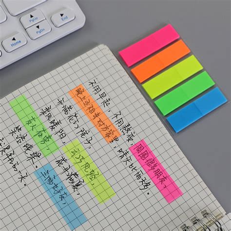 스티커 색인 탭 쓰기 가능한 색상 투명 평면 페이지 마커 파일 노트 책 학교 선물 사무용품 840 개 노트북 및 쓰기 패드